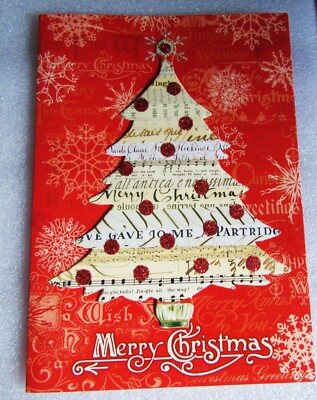 Punch Studio 11 Christmas Cards & Envelopes Die Cut Christmas Tree 5 x ...