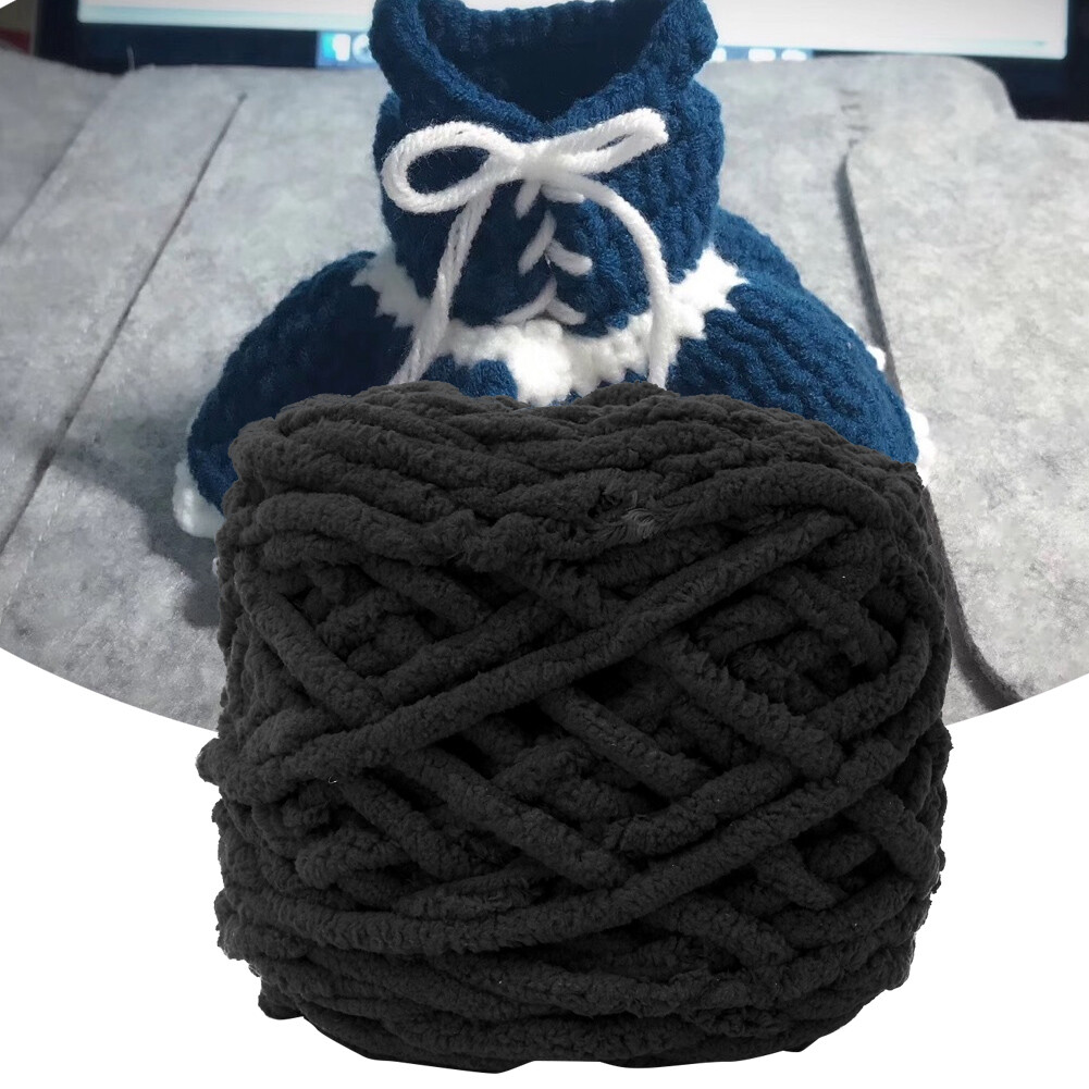 Single Ice Strip Yarn Needle Knitting Woven Blanket Slipper Line(Black ...