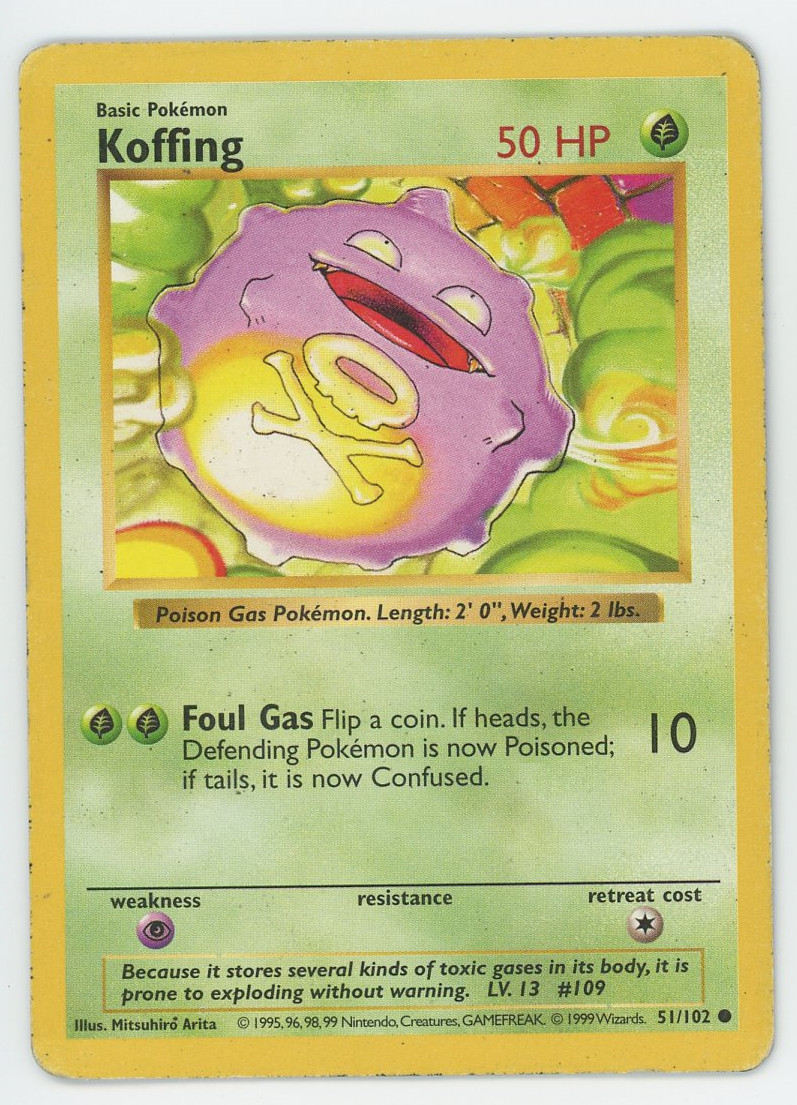 koffing base set pokemon card For Sale - MAVIN