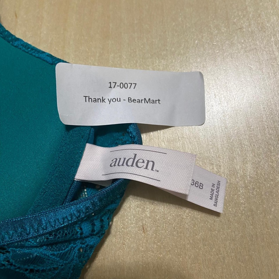 Auden 36B Women's Demi Coverage Racerback Underwire Push-Up Bra Lace ...