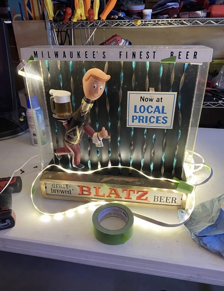 RARE VINTAGE 1960'S BLATZ BEER MOTION SIGN. MID CENTURY, BAR🔥🔥🔥 | eBay