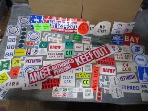 VINTAGE LOT OF 85+ STICKERS + ADVERTISEMENT ~ AUTOMOTIVE / GENERAL ...