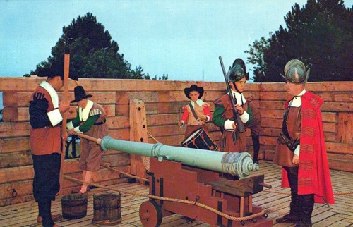 Gun Deck First Fort Pilgrim Gun Cannon Plymouth Mass. Chrome Vintage ...
