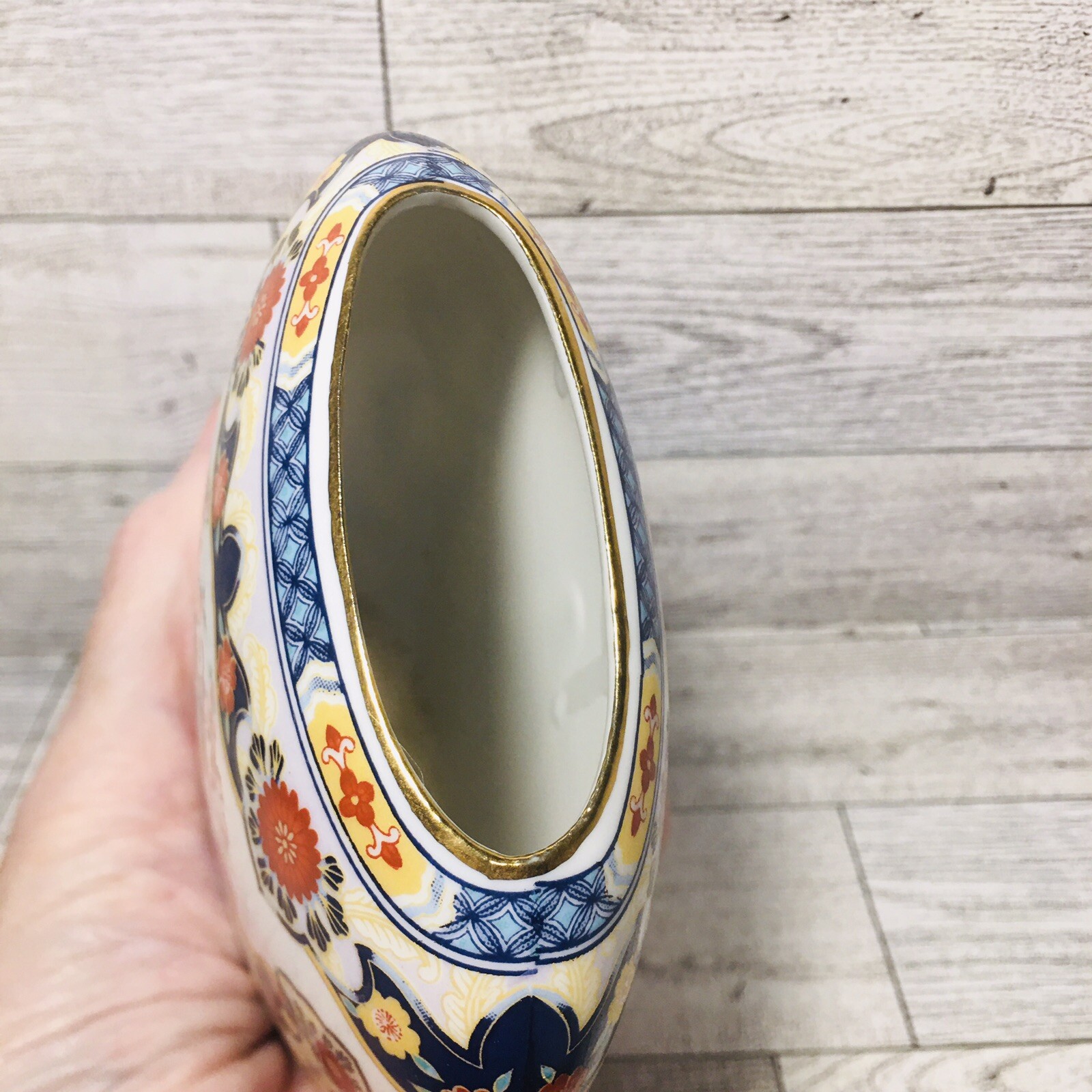 Kutani Vase Peacock Gold Blue White Vase Japan Asian | eBay