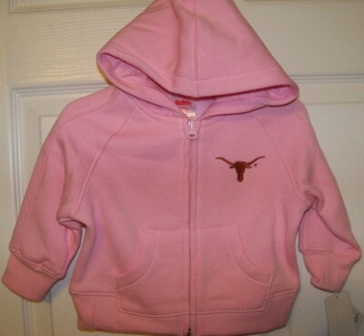 Texas Longhorns Pink Orange Full Zip Hoodie Jacket Baby Size 6 / 9 ...