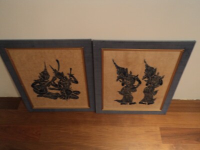 Thai Silk Screen Figures 221/2 width length 26 inches 2 panels | eBay