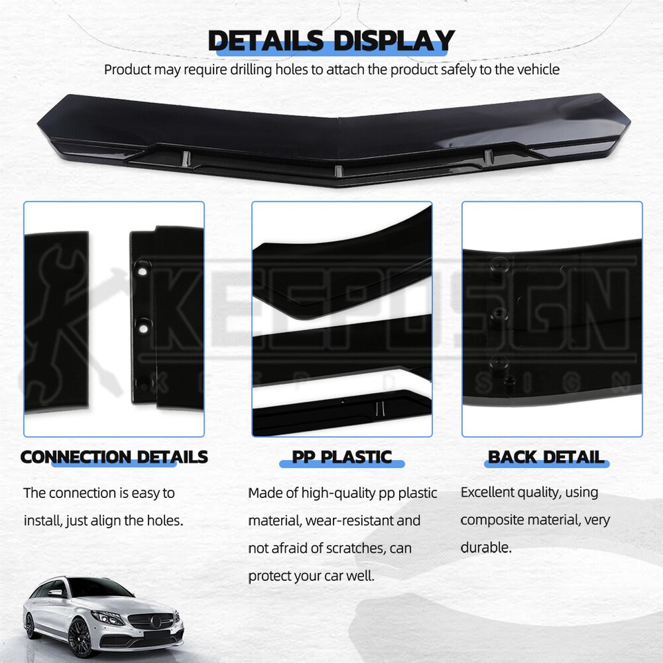 For Subaru Forester XT STI SF5 Glossy Front Bumper Lip Splitter Body ...