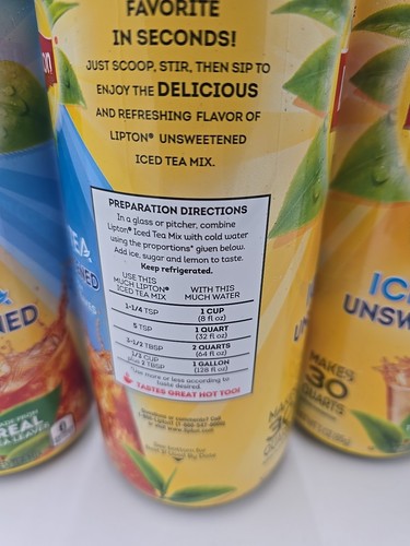 4X Lipton Unsweetened Instant Iced Tea Mix 30 Quart Discontinued, Exp ...