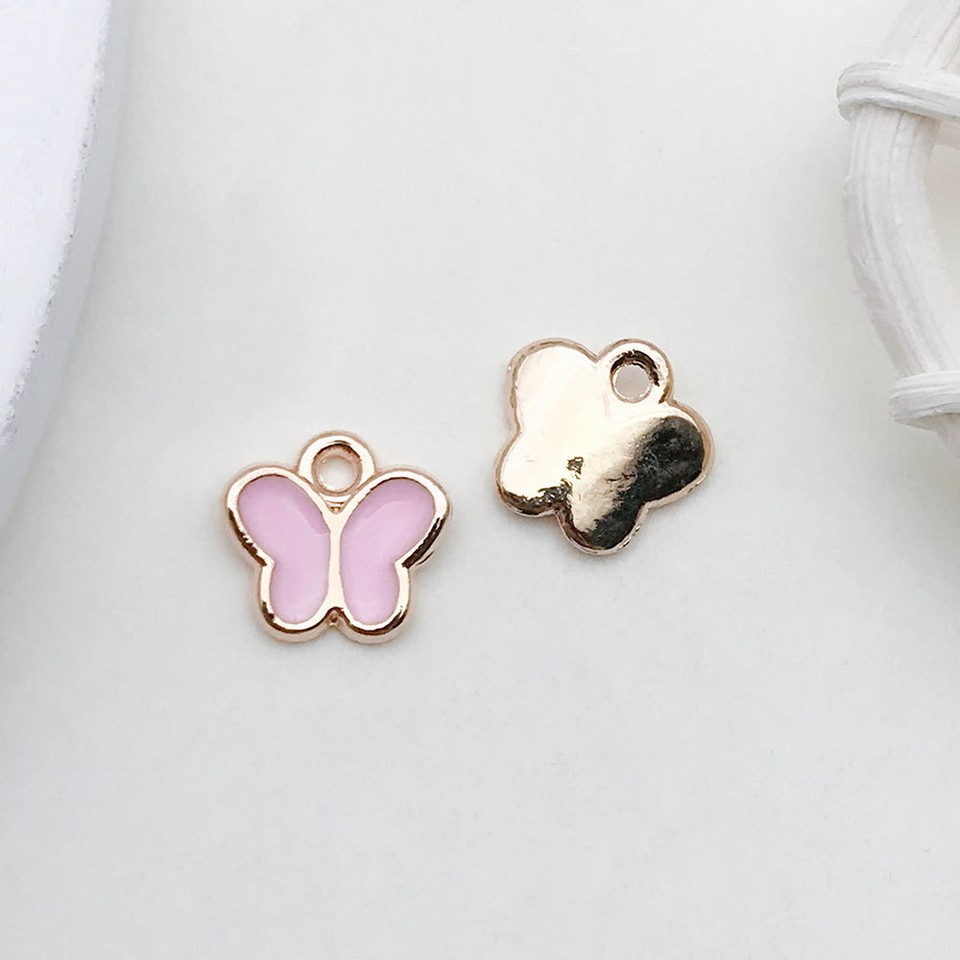10pcs Pink Jewelry Making Charms Enamel Pendant For DIY Jewelry Making ...