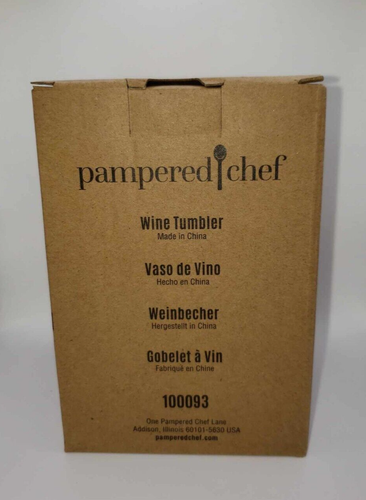 Pampered Chef Wine Tumbler Cup Stainless Steel 12oz Sleeve Lid NIB ...