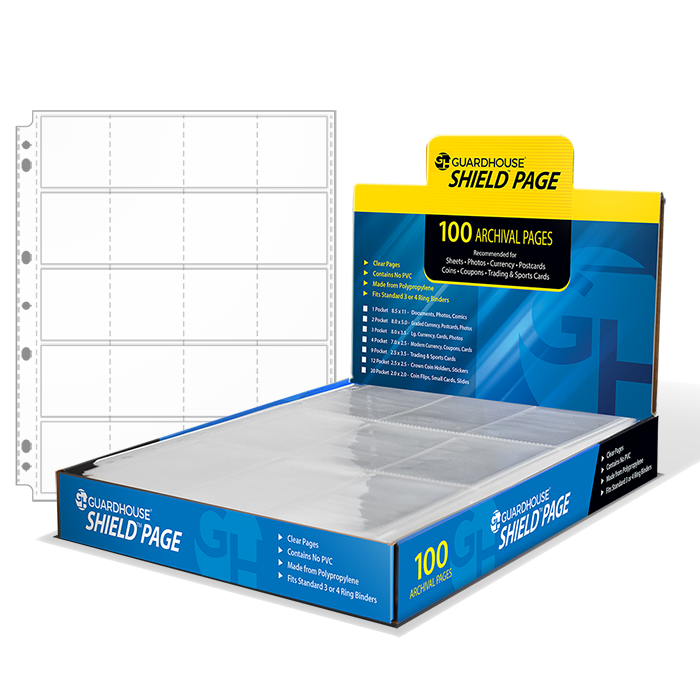 Guardhouse Shield 20 Pocket Archival Polypropylene Pages Box of 100 ...