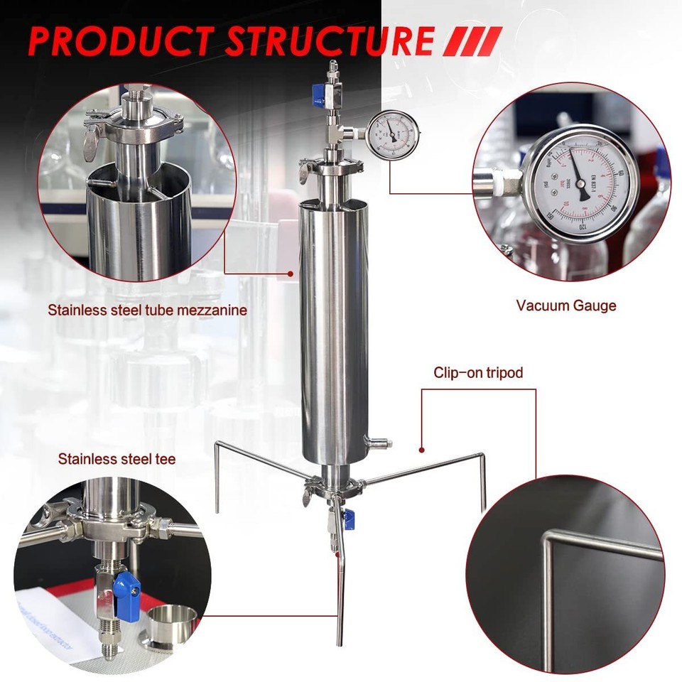 90g 18" Portable Jacket Vacuum Chamber / Tube Closed Loop Extractor | eBay