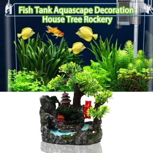 Aquarium Decoration Safe Play Fish Tank Waterwheel Rockery Ornament ...