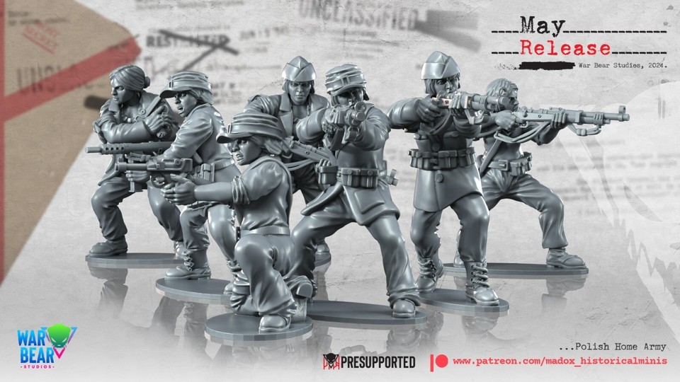 BattleCat Miniatures WW2 Polish Home Army Infantry Bolt Action WWII ...