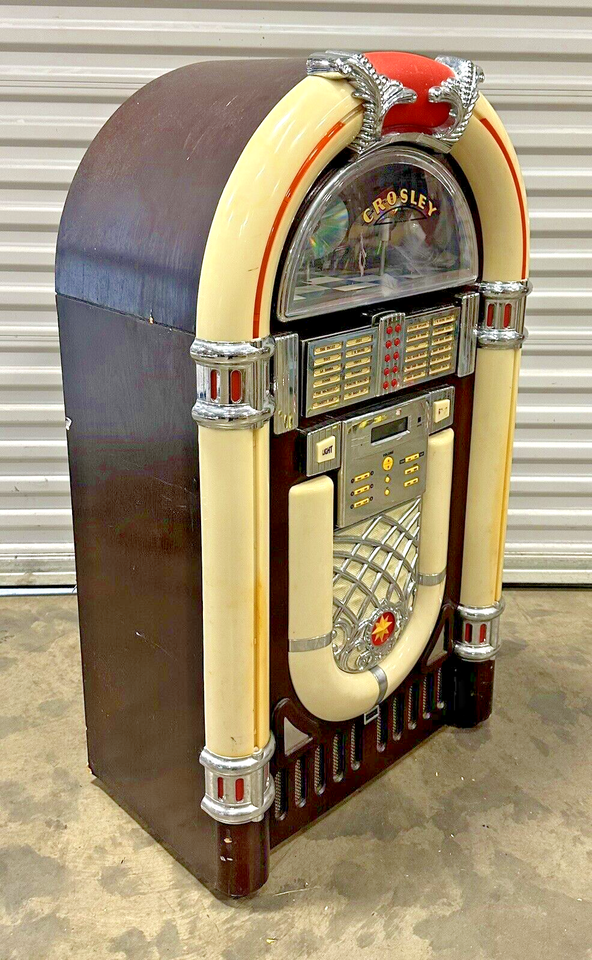 Crosley CR12-10 Jukebox W/ FM/AM Radio & Front Loading 10 Deck CD ...