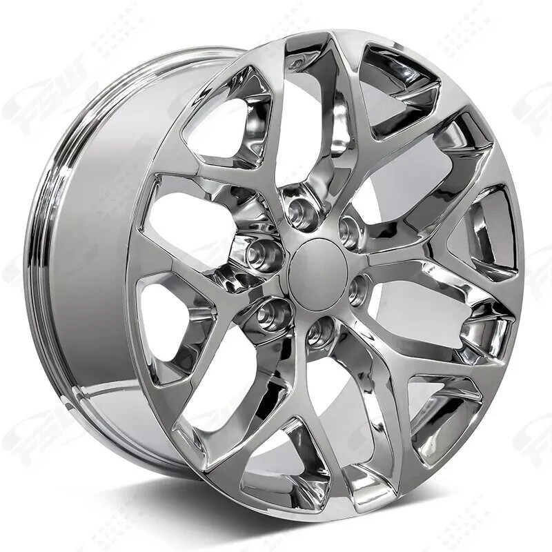 22" Chrome Snowflake Wheels For Chevy Silverado GMC Tahoe Yukon Denali ...