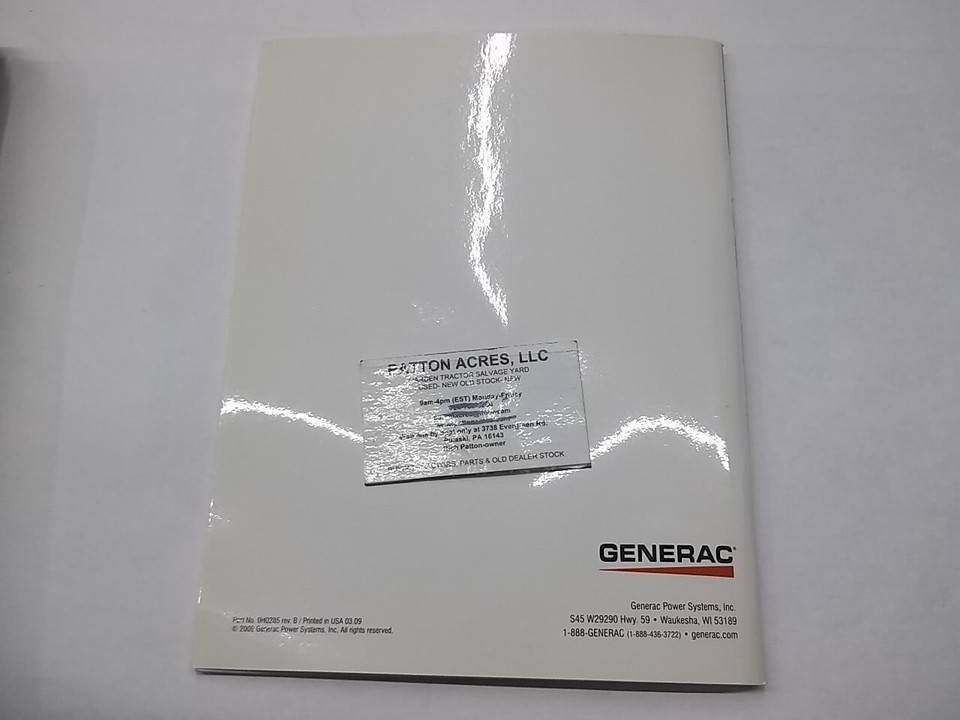 Repair Manual for Generac GP Series Portable Generators GP1800 GP3250 ...
