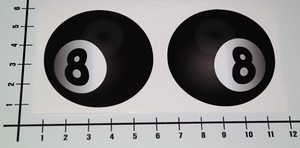 Eightball 8 Ball 2 piece Sticker Sticker Decal OEM Pool Billiards v8 ...