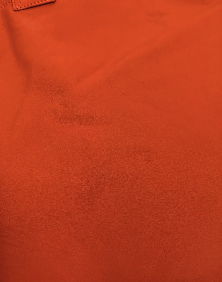 8 Slouchy Leather Tote Bag Extra Large Orange Removable Pouch Open Top ...