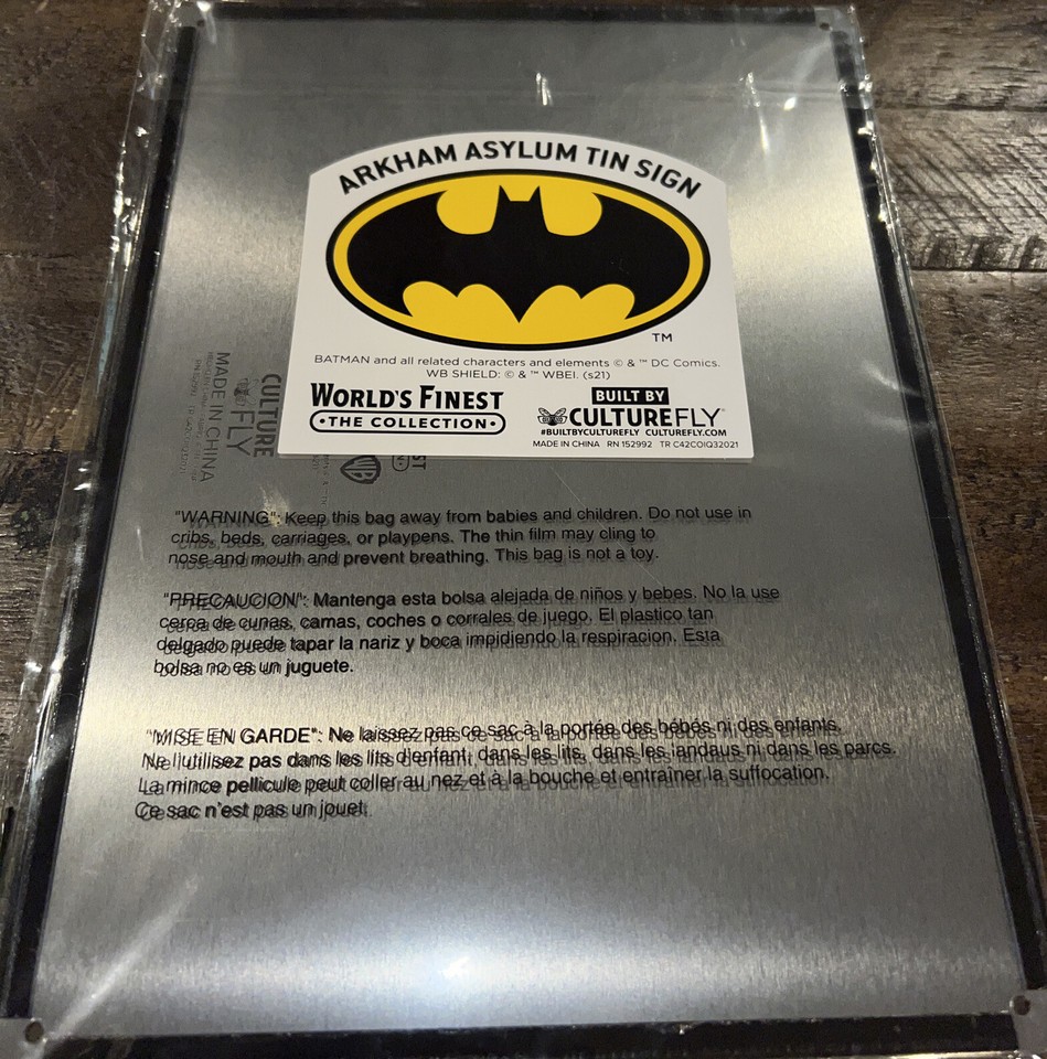 WORLD'S FINEST DC ARKHAM ASYLUM TIN SIGN NIP | eBay