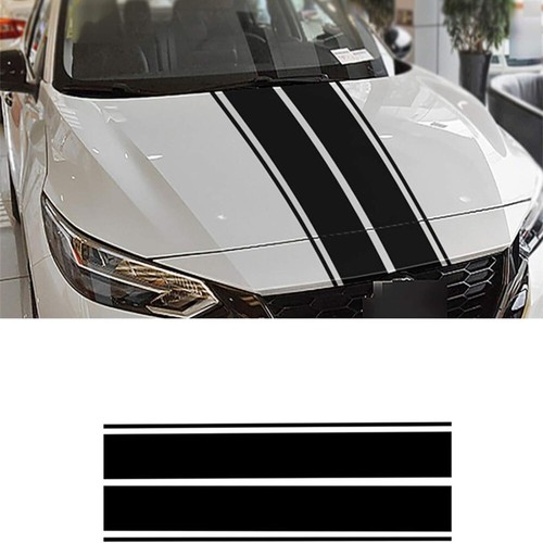 2pcs Black Large Auto Racing Body Stripe Decals Body Stripes Stickers ...
