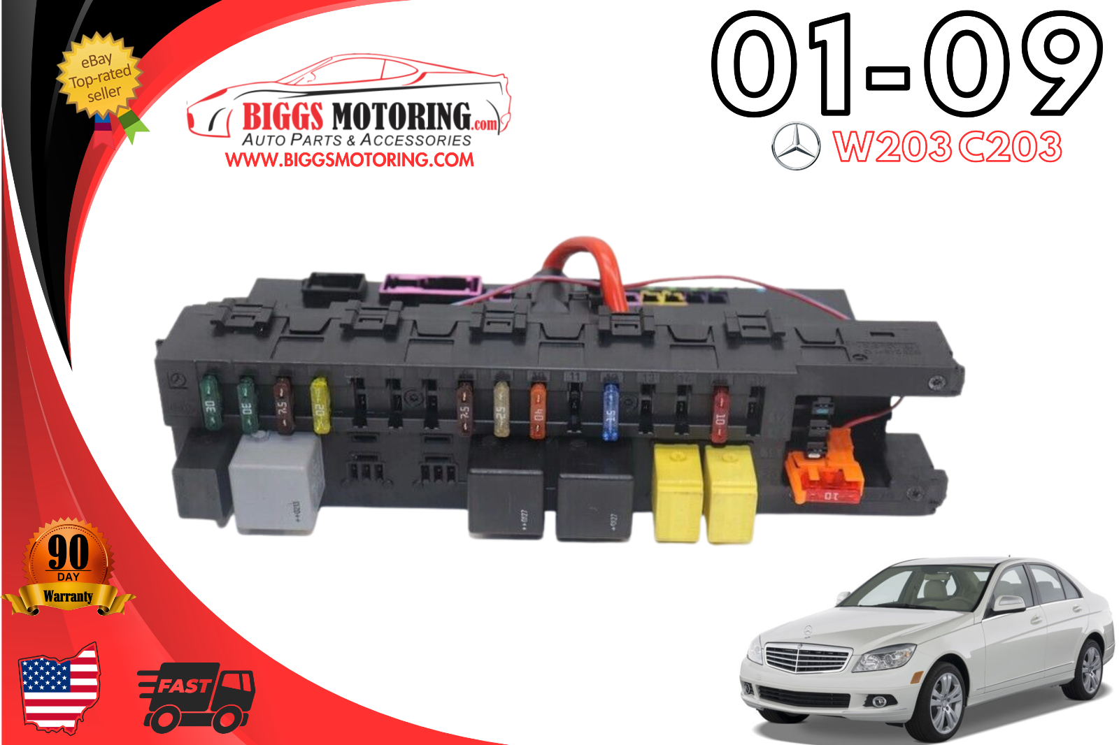 2001-2009 Mercedes Benz W203 C203 Front Fuse Box Relay 209 545 09 01 | eBay