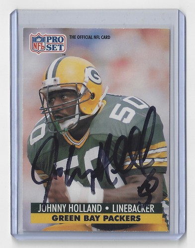 1991 PACKERS Johnny Holland signed card AUTO Pro Set #155 Autographed ...