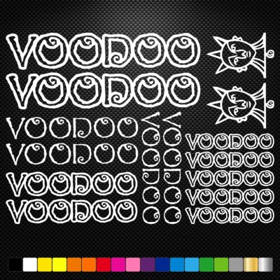 VOODOO - 15 Vinyl Decals Stickers Sheet Bike Frame Cycle Cycling ...