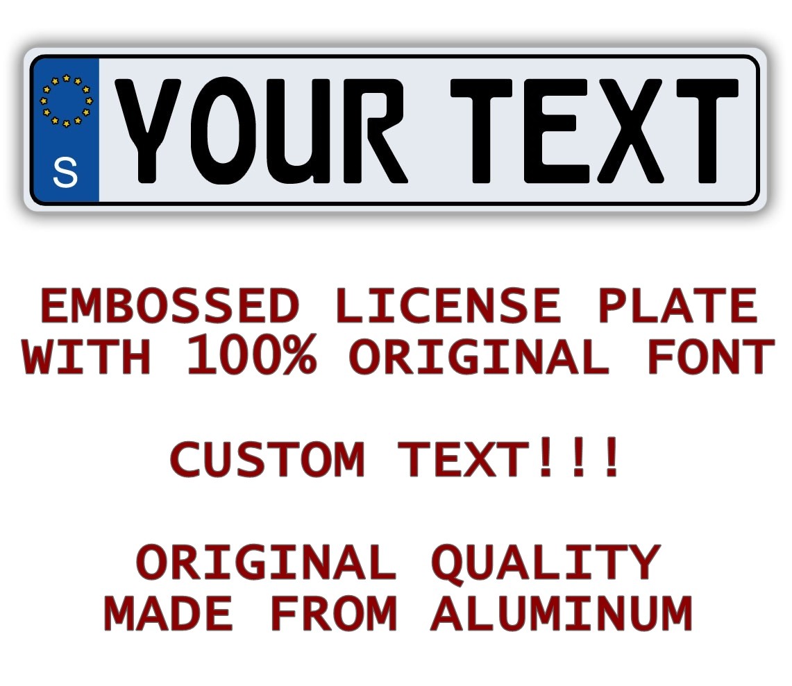 SWEDISH SWEDEN Customized Personalized ALL European Car license number ...