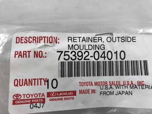 Toyota OEM Front Bumper Cover Extension Retainer 75392-04010 Factory ...