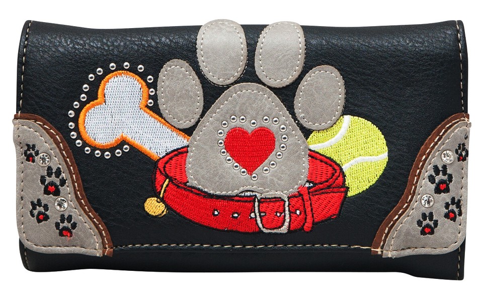 Dog Paw Print Handbag Crossbody Purse Wallet Shoulder Bag Western Style ...