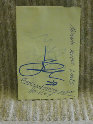 JS Aubin / Bryan McCabe Toronto Maple Leafs autos 5" x 3.5" paper NHL ...