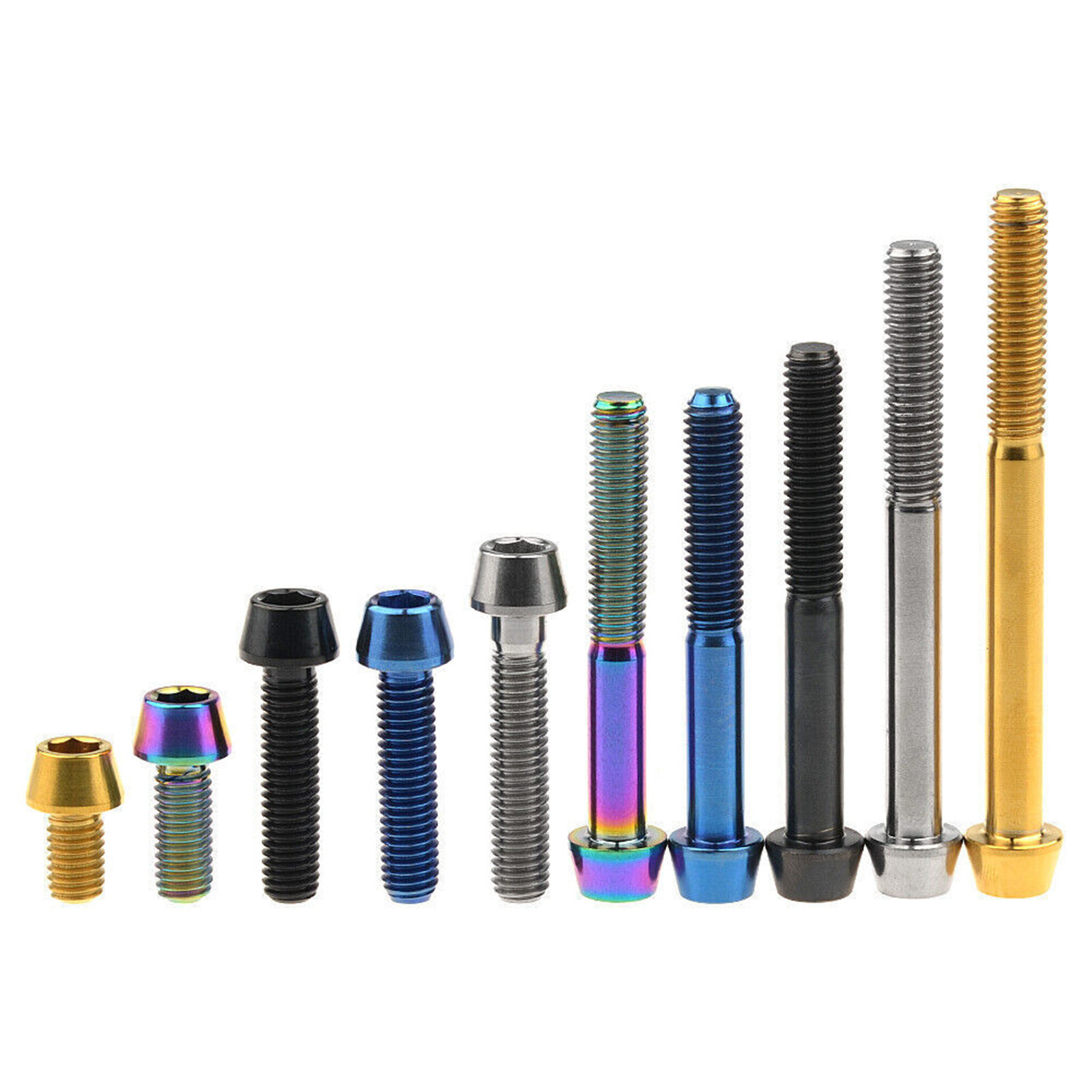 4pcs/lot Titanium Ti M8x20 M8X25 M8X30 M8x35 M8X40 Taper Head Screws Ti ...