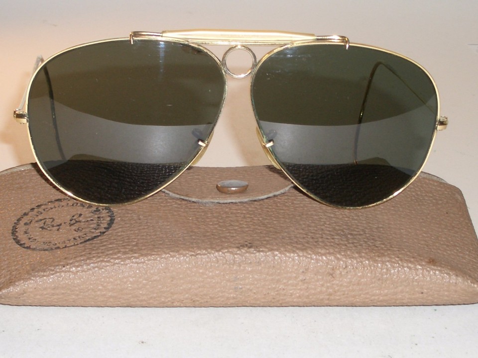 CIRCA 1960's VINTAGE BAUSCH & LOMB RAY BAN G15 UV GP SHOOTING AVIATOR ...