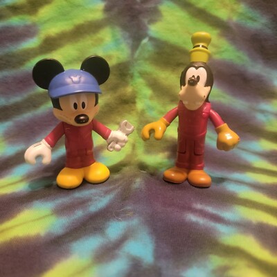 Disney 2016 Mattel Car Mechanic Mickey Mouse & Goofy Figures 3" Red ...
