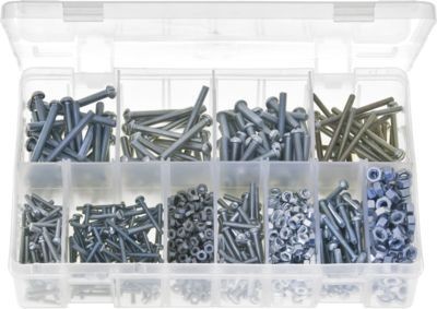 Assorted Box of BA Machine Screws with Nuts Round Head slotted 1025pc ...