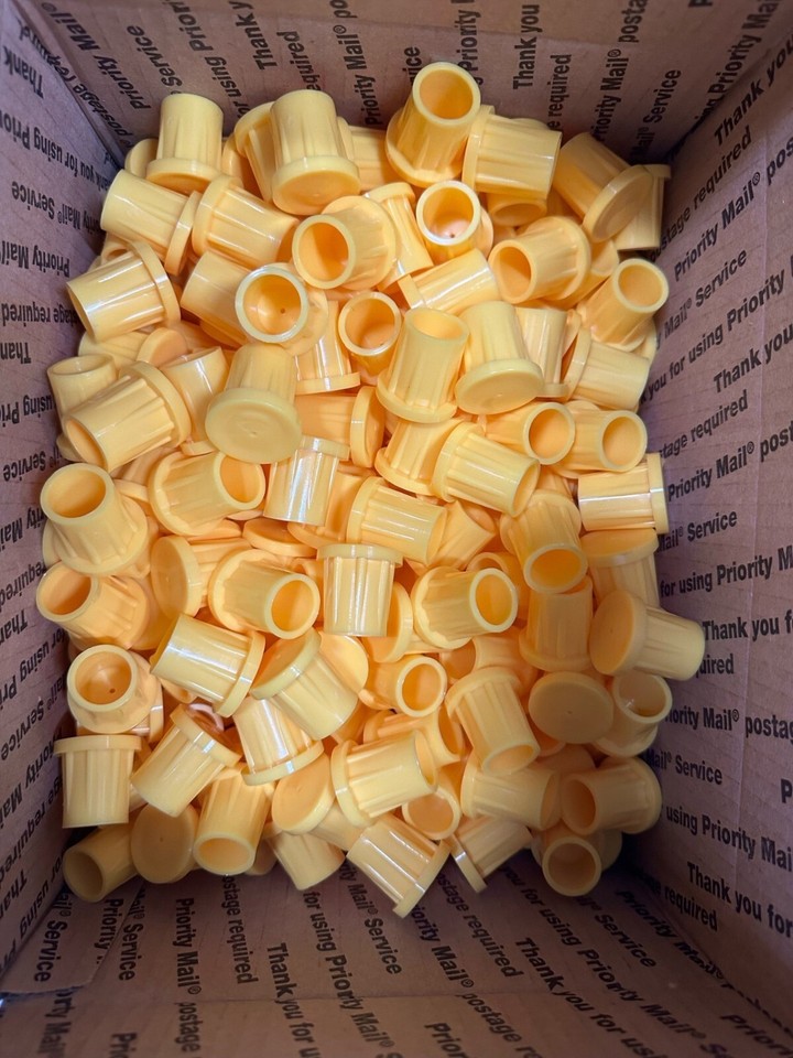 1/2" YELLOW SURVEYORS #4 REBAR CAPS 10pcs, SURVEY MARKER, PROPERTY ...