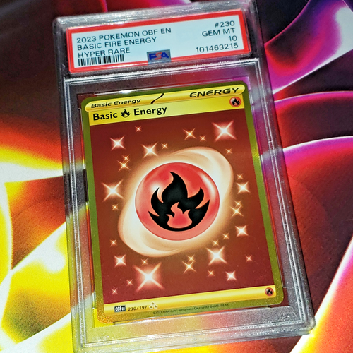 HYPER RARE PSA 10 2023 POKEMON OBF EN-OBSIDIAN FLAMES #230 BASIC FIRE ...