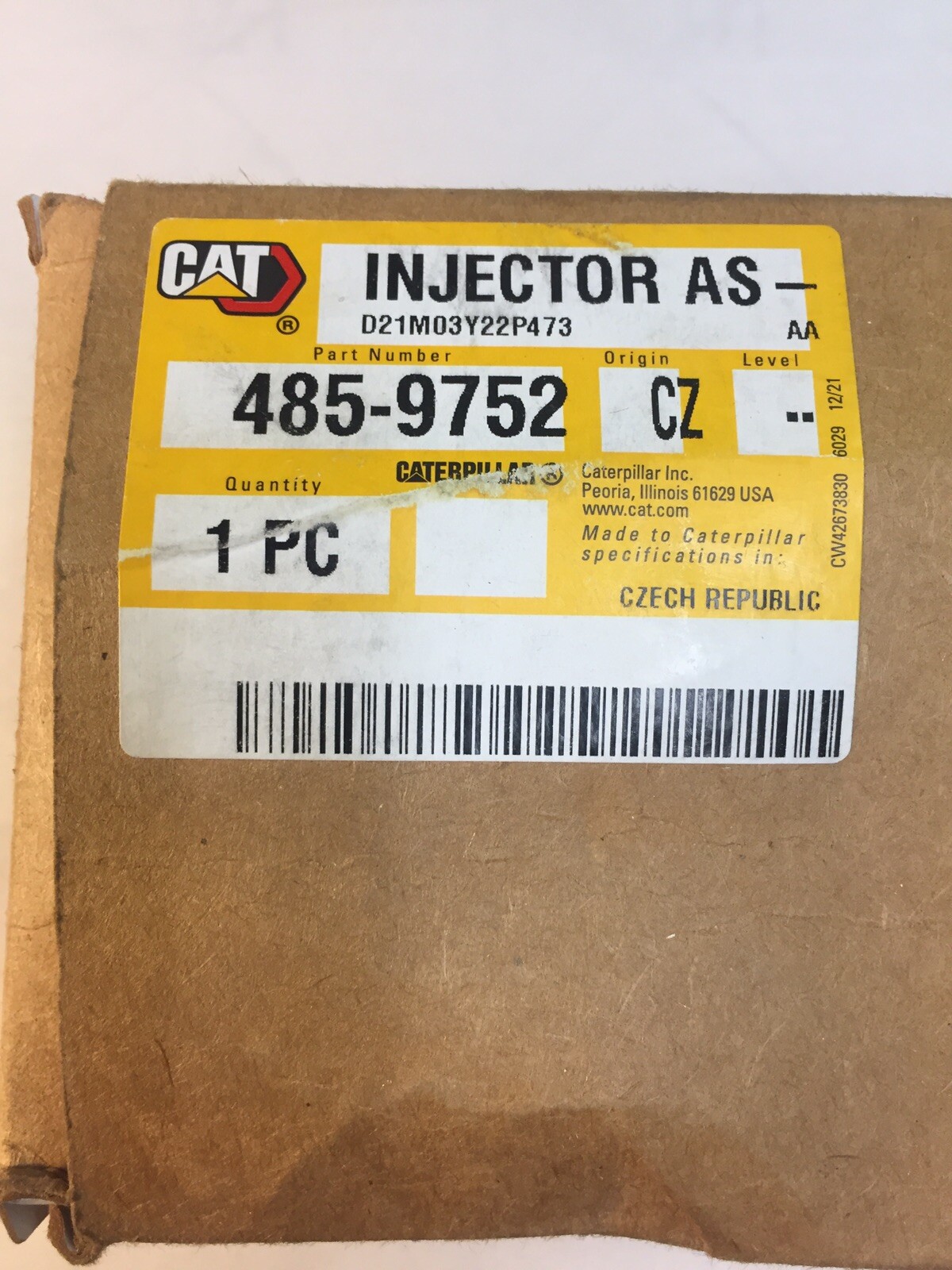 Caterpillar Oem Injector Assembly 485-9752. Cat Nos Injector Assembly ...