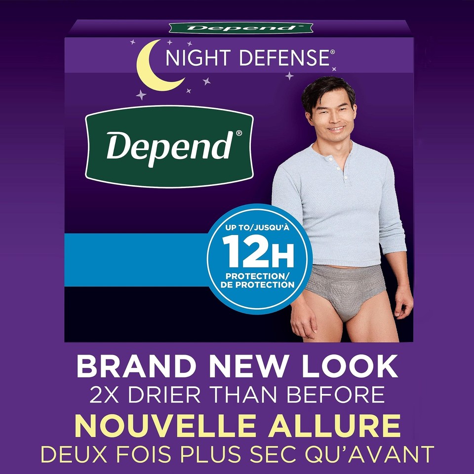 Depend Night Defense Adult Incontinence Underwear Men Small/Med 64ct | eBay