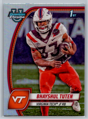 Bhayshul Tuten 2024 Bowman University U Chrome 1st Refractor #21 ...