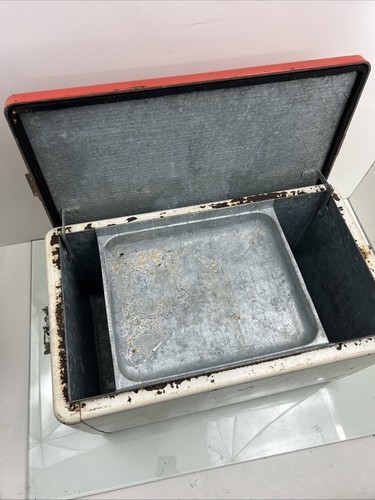 Vintage 1950s-60s Ice Chest Thermos Metal Cooler Retro Picnic VW Hot ...