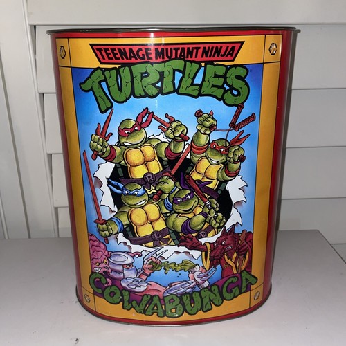 Vintage 1989 TMNT Teenage Mutant Ninja Turtles Cowabunga Trash Can ...