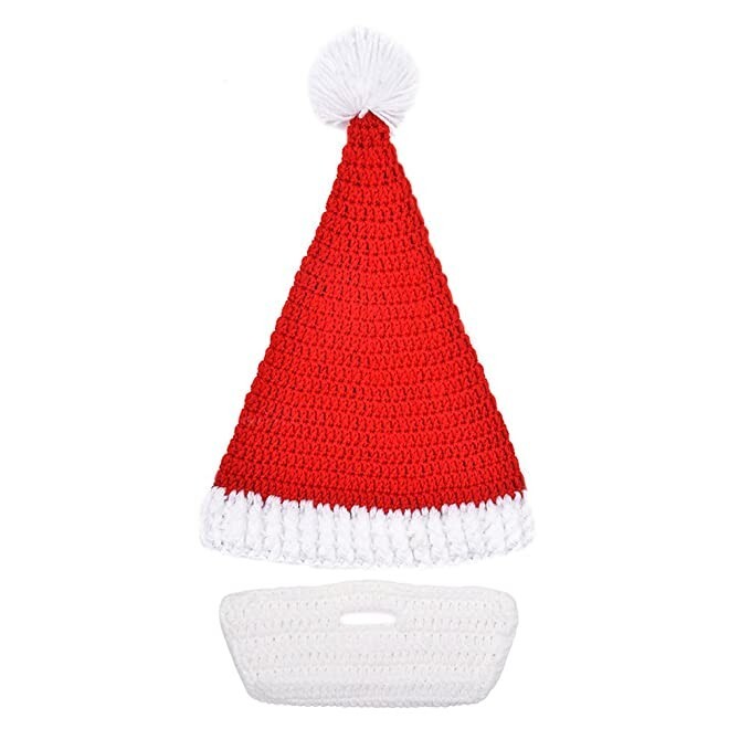 Unisex Christmas Winter Octopus Knitted Crochet Beanie Santa Hat with ...