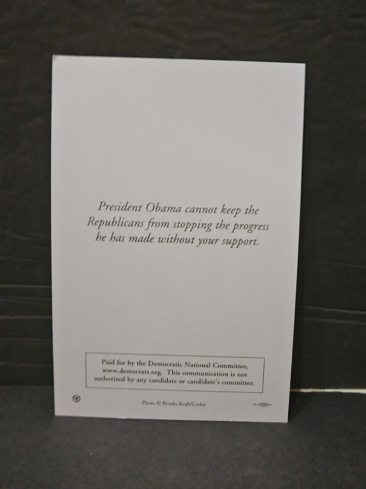 BARACK OBAMA PRESIDENT "I VALUE YOUR ONGOING SUPPORT" PROMOTIONAL CARD ...