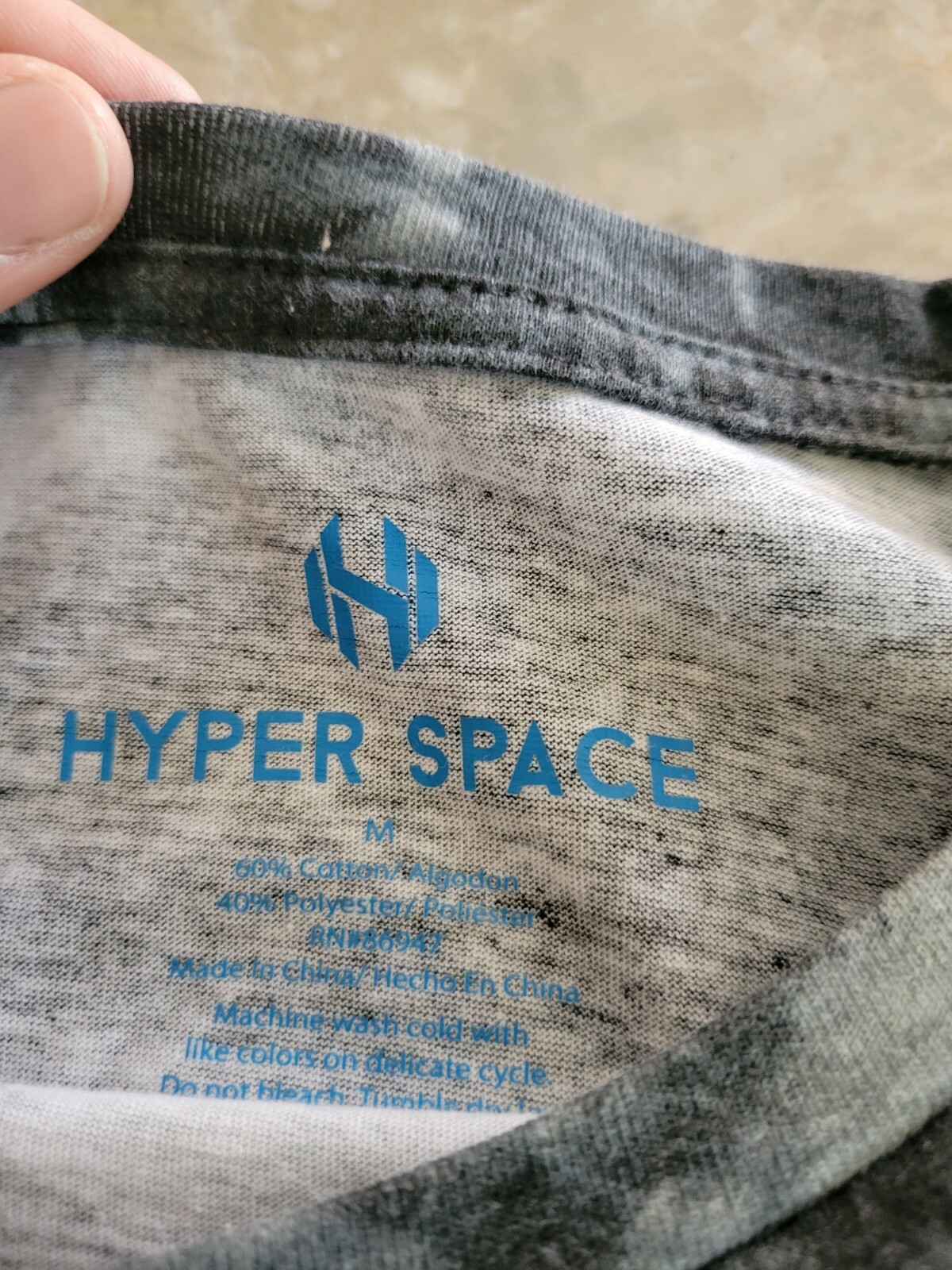 Hyper Space NASA Spaceship Black & Gray Tie Dye Long … - Gem