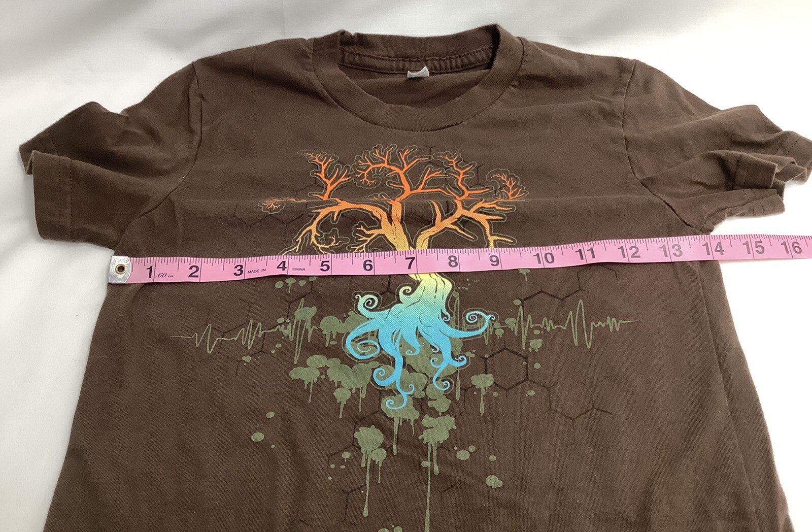 American Apparel Classic Girl Brown Tree Design T Shi… - Gem