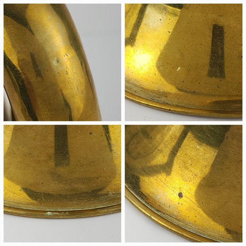 Vintage Brass Tone Metal Horn Short Bugle 6" Wide Bell Wind Musical ...