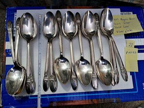 Vintage 1847 Rogers Bros First Love Pattern IS Silverplate 132 piece ...