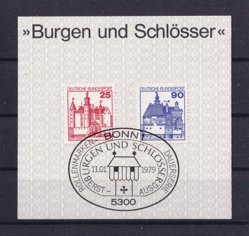 Germany Postage Stamps Castles Fortresses Building Towers Coil Mi 996 ...